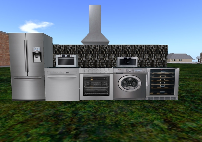 Second Life Marketplace - kitchen appliance pack scripted in stainless ...