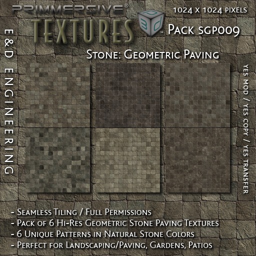 Second Life Marketplace - [SGP009] 6 1024px Stone Paving and Seamless ...