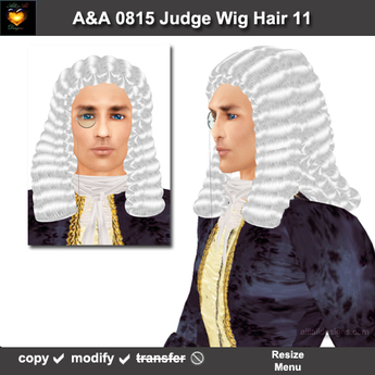 Second Life Marketplace - A&A 0815 Judge Wig 11 (Color 11), victorian ...