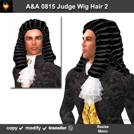 Second Life Marketplace - A&A 0815 Judge Wig 2 (Color 2), victorian ...