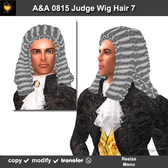 Second Life Marketplace - A&A 0815 Judge Wig 7 (Color 7), victorian ...
