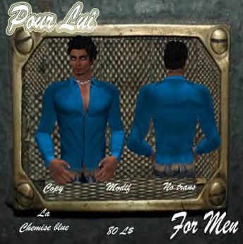Second Life Marketplace - Chemise blue Pour Lui Collection for resell ...