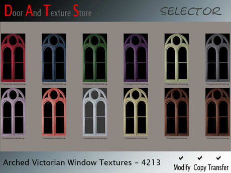 Second Life Marketplace - 12 Pack of Arched Victorian Window Textures ...