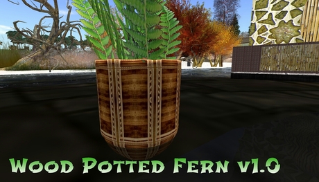 Second Life Marketplace - Asian Retreat Wood Potted Fern v1.0