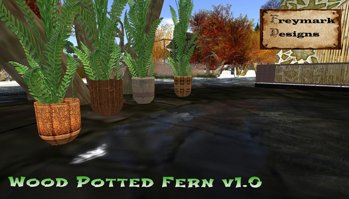 Second Life Marketplace - Asian Retreat Wood Potted Fern v1.0