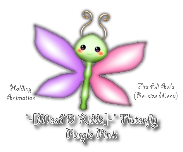 Second Life Marketplace - *-[MK]-* Flutterfly Plushie Green Pink/Purple