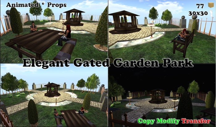 Second Life Marketplace - Elegant Gated Garden Park with Water and ...