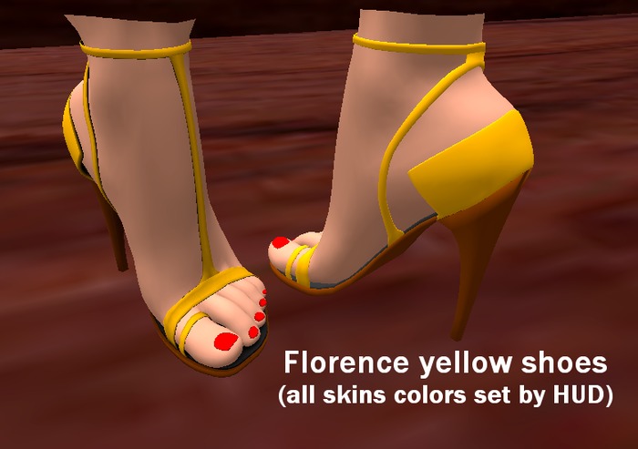 Second Life Marketplace - Florence yellow shoes