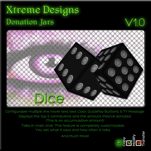 Second Life Marketplace - Dice Donation Jar