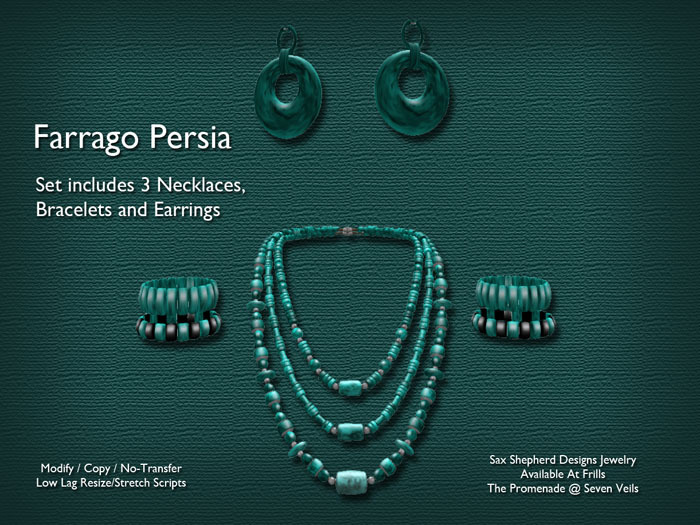 Second Life Marketplace - !SSD ~ Frills ~ Farrago Jewelry Set ~ Persia