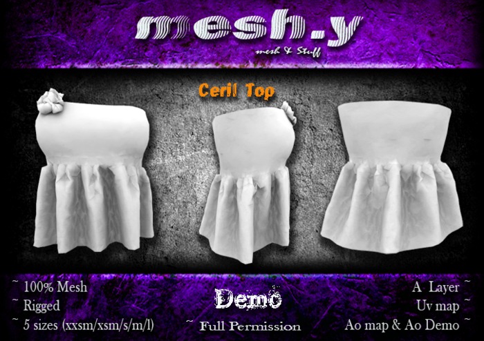 Second Life Marketplace - DEMO CERIL TOP (RIGGED MESH)