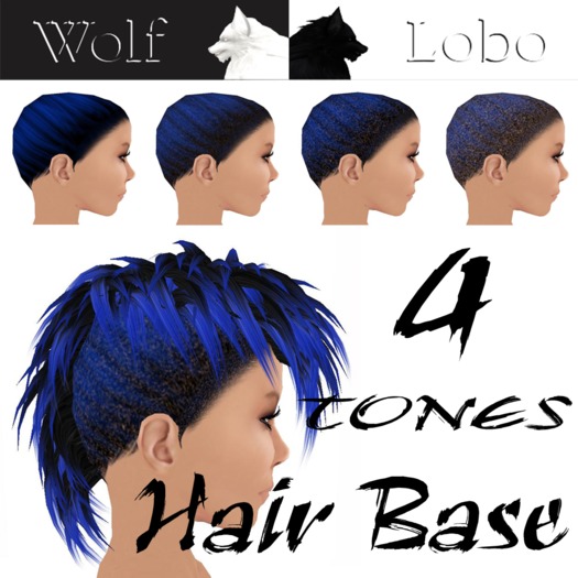 Second Life Marketplace - Hair Base Black Blue