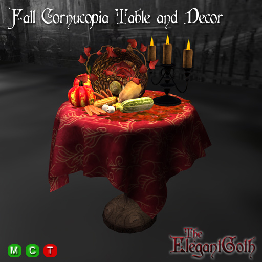 Second Life Marketplace - Fall Cornucopia Table and Decor