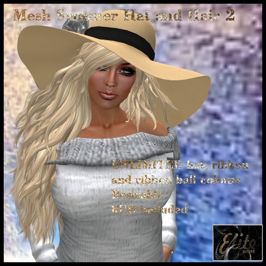 Second Life Marketplace - Mesh Summer Hat and Long Hair Blonde 2