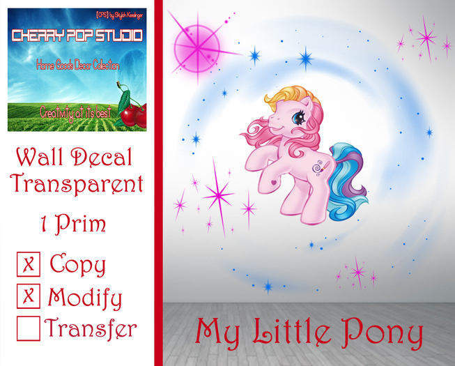Second Life Marketplace - [CPS] My Little Pony Decal