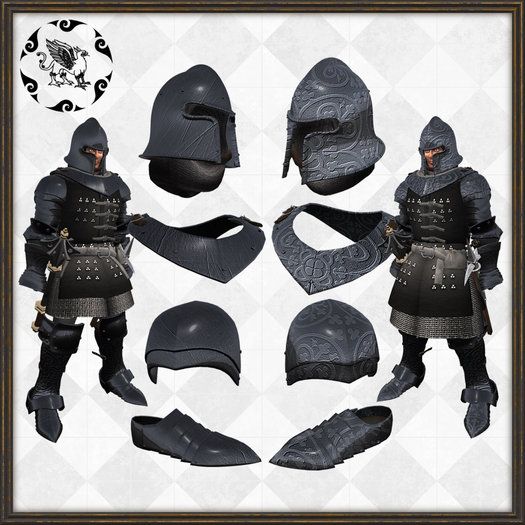 Second Life Marketplace - (GL) Barbute Armor Upgrade (Black Knight)
