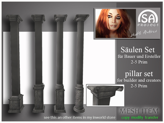 Second Life Marketplace - [100%Full Prem] MESH PILLAR CREATOR SET