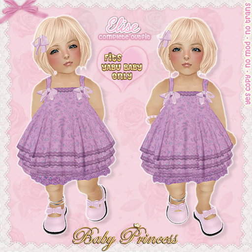 Second Life Marketplace - :*BABY*: Elise { Yabusaka Baby Outfit } Purple