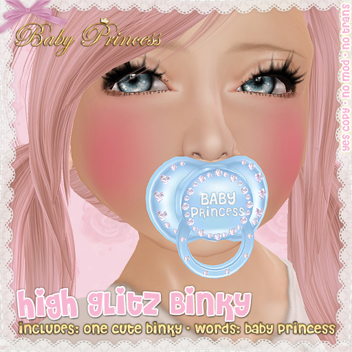 Second Life Marketplace - :*BABY*: High Glitz Binky - Blue - Baby Princess