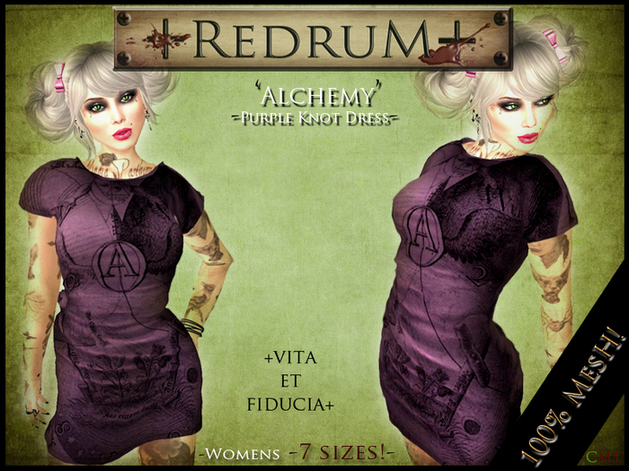 Second Life Marketplace - +REDRUM+ Knot Dress Alchemy Purple