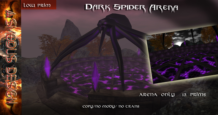 Second Life Marketplace - {AD} LOW PRIM Dark Spider Arena