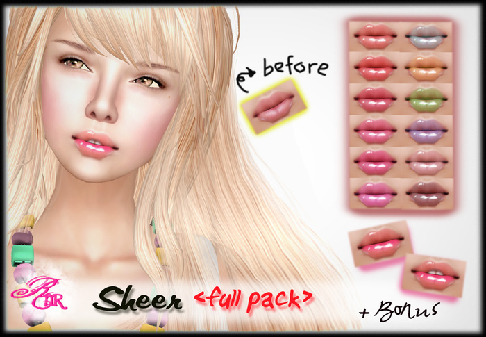 Second Life Marketplace - [RnR] Sheer_Full pack (with Bonus colour)