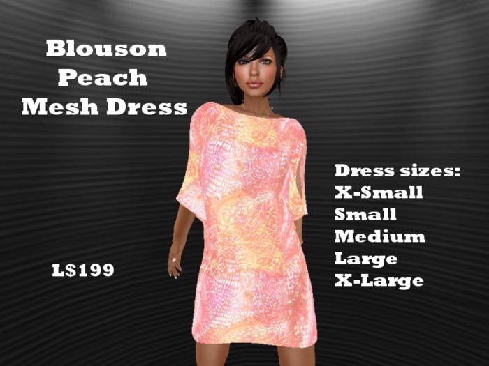 Second Life Marketplace - Blouson Peach Mesh Dress