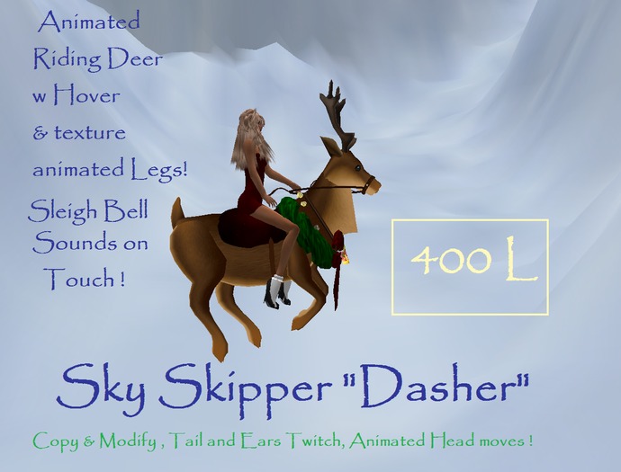 Second Life Marketplace - Rideable Sky Skipping "DASHER" 3.0 Rider ...