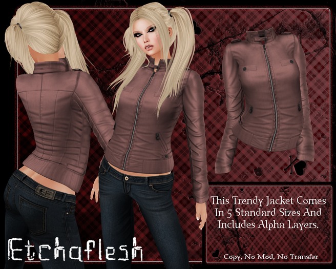 Second Life Marketplace - [Etchaflesh] Classic Peach Canvas Jacket *MESH*