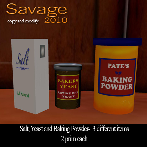 Second Life Marketplace - Pantry Items - Box of Salt, Jar of Yeast ...