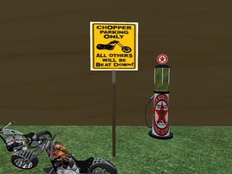 Second Life Marketplace - Chopper Parking Only! Sign