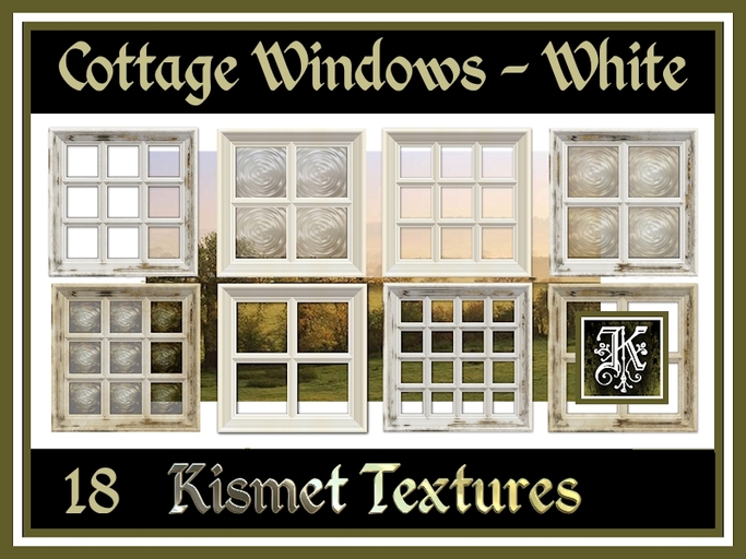 Second Life Marketplace - *Kismet* Cottage Windows Textures - White (18)