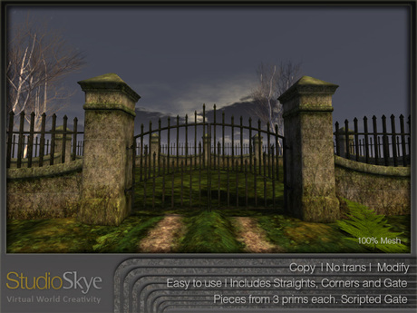 Second Life Marketplace - Stately Wall Building Set - 100% MESH
