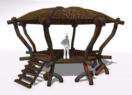 Second Life Marketplace - Mesh Paint Splattered Hut