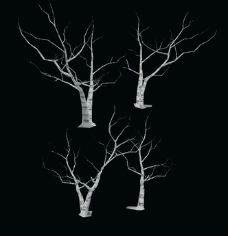 Second Life Marketplace - MESH Winter River Birch Trees