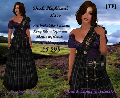 Second Life Marketplace - DARK HIGHLAND LASS v2 & v1 [ADD to Unpack]