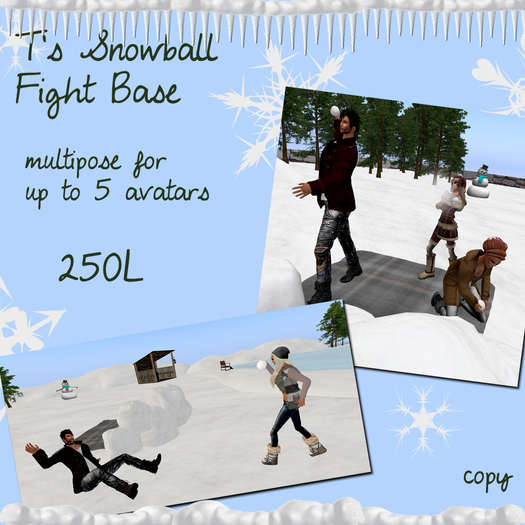 Second Life Marketplace - T's Snowball fight base 5 poses