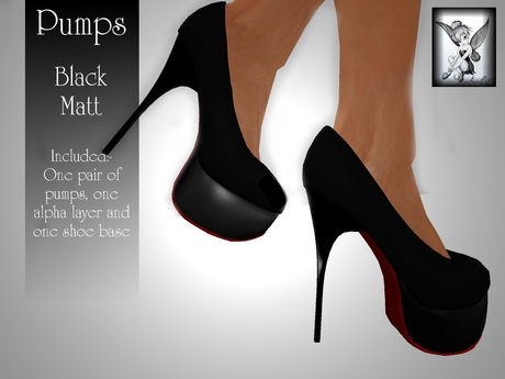 Second Life Marketplace - ~TB~ Pack of 2 Pairs of Pumps Matt & Glossy BLACK