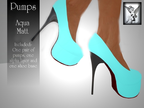 Second Life Marketplace - ~TB~ Pack of 2 Pairs of Pumps Matt & Glossy Aqua
