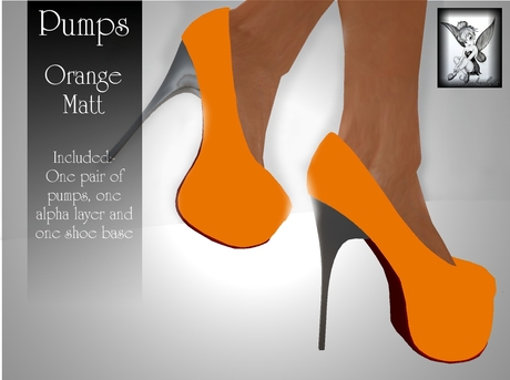 Second Life Marketplace - ~TB~ Pack of 2 Pairs of Pumps Matt & Glossy Orange