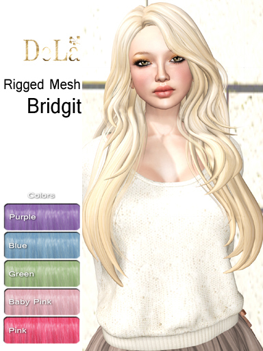 Second Life Marketplace - =DeLa*= Mesh Hair "Bridgit" Colors