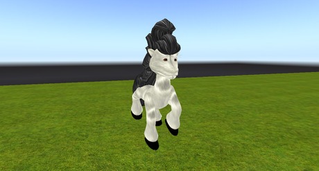Second Life Marketplace - L&B White Pony With Black Main & Tail