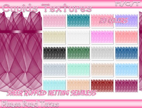 Second Life Marketplace - *Cupids Textures * 20 SHEER RUFFLED NETTING