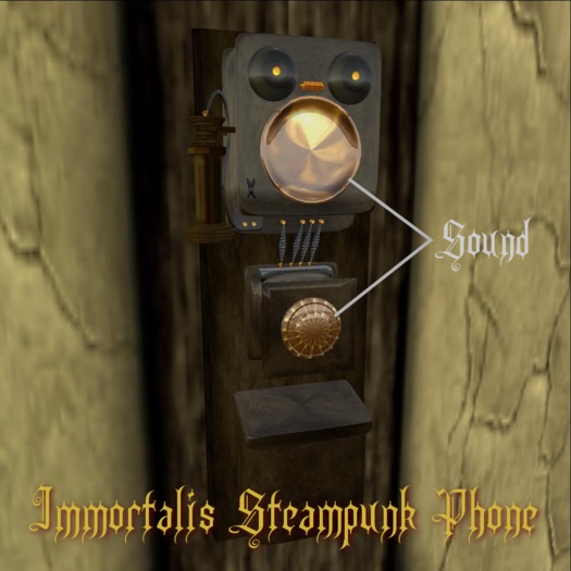 Second Life Marketplace - Steampunk Nostalgy Edison Wall Phone with Sound