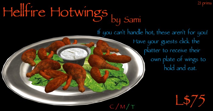 Second Life Marketplace - New Years Eve 2020 Hellfire Hot Wings by Sami
