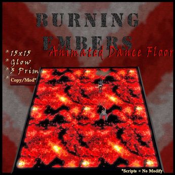 Second Life Marketplace - Club Animated Dance Floor Burning Embers Rock ...