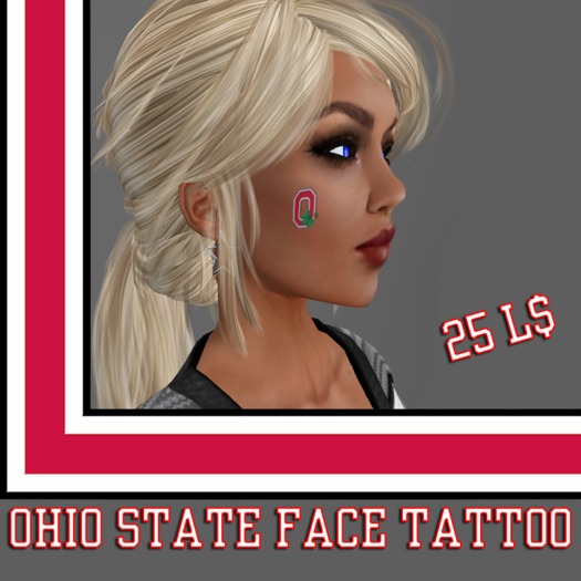 Second Life Marketplace - Ohio State Face Tattoo