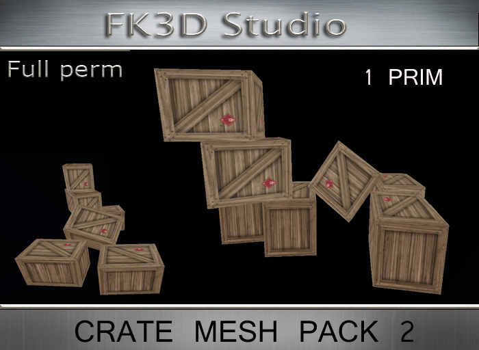 Second Life Marketplace - FK3D CRATE MESH PACK 2