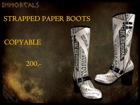 Second Life Marketplace - IMMORTALS STRAPPED PAPER BOOTS