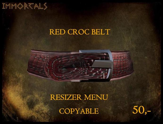 Second Life Marketplace - IMMORTALS RED CROC BELT Second Life Marketplace - IMMORTALS RED CROC BELT